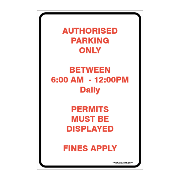 CUSTOM PARKING SIGN - Australian Safety Signs