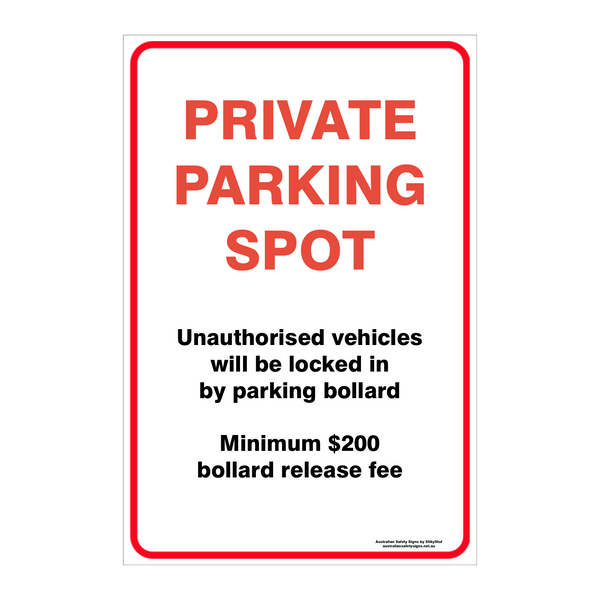 CUSTOM PARKING SIGN - Australian Safety Signs
