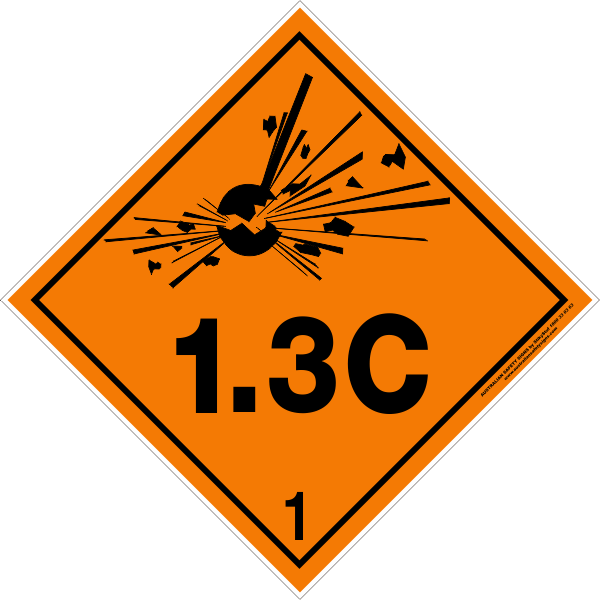CLASS 1 - EXPLOSIVE 1.3C - Australian Safety Signs