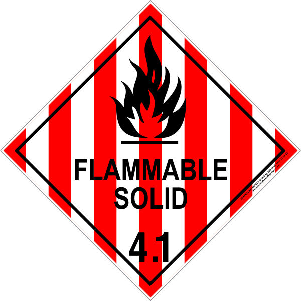 CLASS 4 - FLAMMABLE SOLID 4.1 - Australian Safety Signs