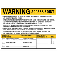 WARNING ACCESS POINT - Australian Safety Signs