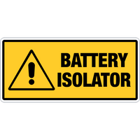 Battery Isolator Sticker - Australian Safety Signs