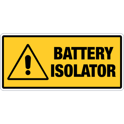 Battery Isolator Sticker - Australian Safety Signs