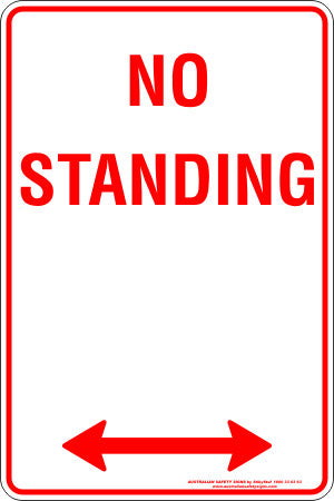 NO STANDING SPAN ARROW - Australian Safety Signs