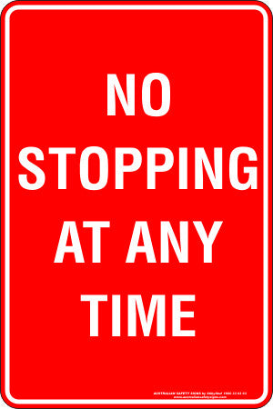 no stopping anytime sign code