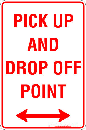 PICK UP AND DROP OFF POINT SPAN ARROW - Australian Safety Signs
