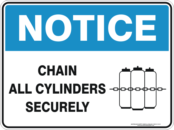 CHAIN ALL CYLINDERS SECURELY WITH PICTOGRAM - Australian Safety Signs