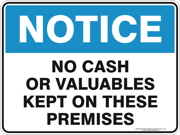 No Cash Sign