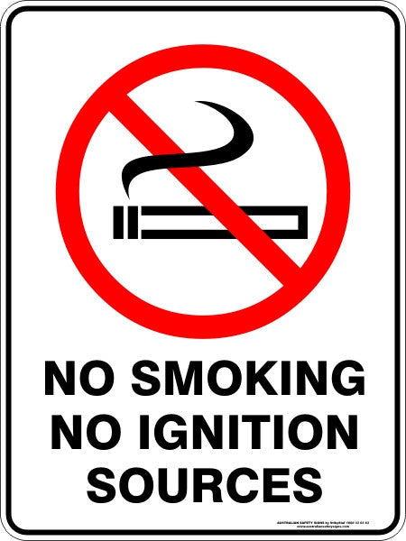 NO SMOKING NO IGNITION SOURCES - Australian Safety Signs