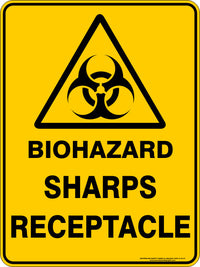 BIOHAZARD SHARPS RECEPTACLE - Australian Safety Signs
